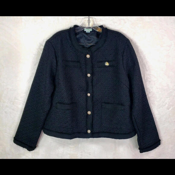Jackets & Coats | Ivy Storehouse Large Black Pearl Tweed Blazer Lined ...